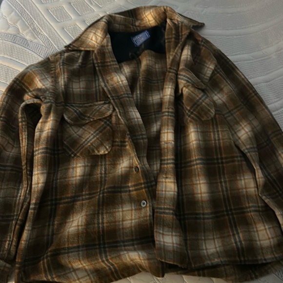 Tops | Vintage Tan Flannel | Poshmark